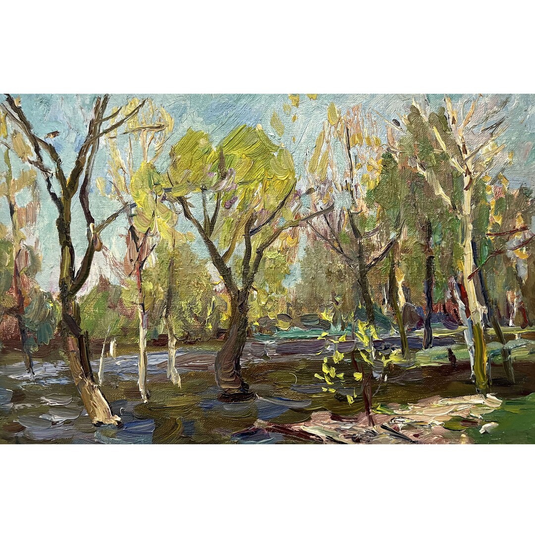 SPRING LANDSCAPE Impressionist Vintage Original Oil Painting - Etsy
