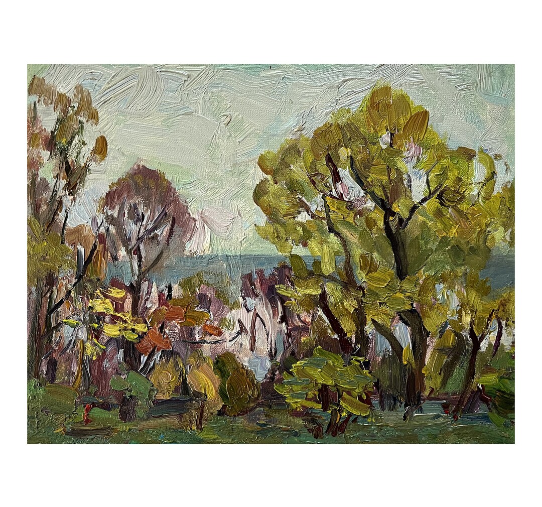 Vintage Impressionist Original Oil Painting Spring Landscape by ...