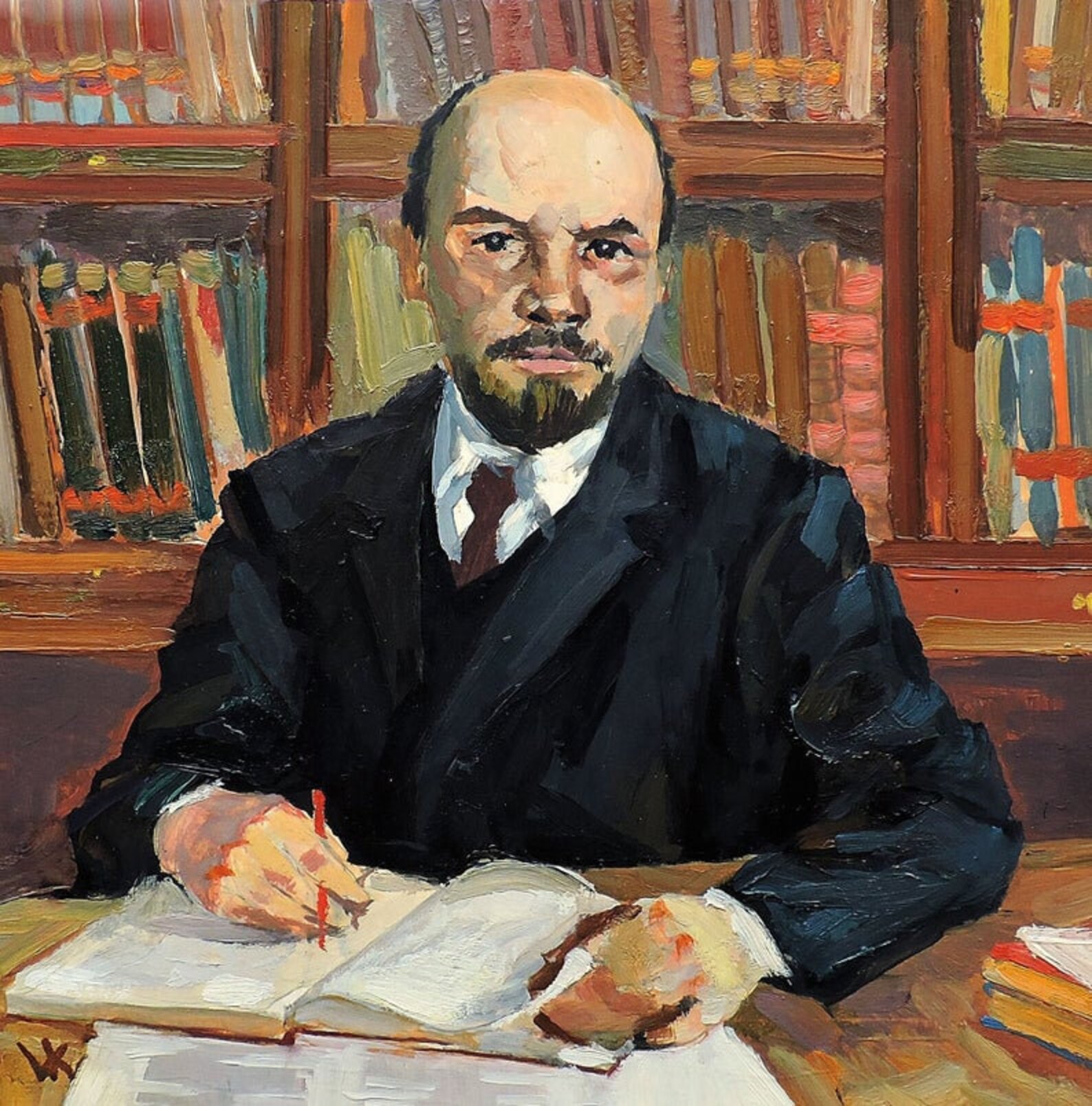 LENIN PORTRAIT PAINTING Vintage Original Oil Painting by | Etsy