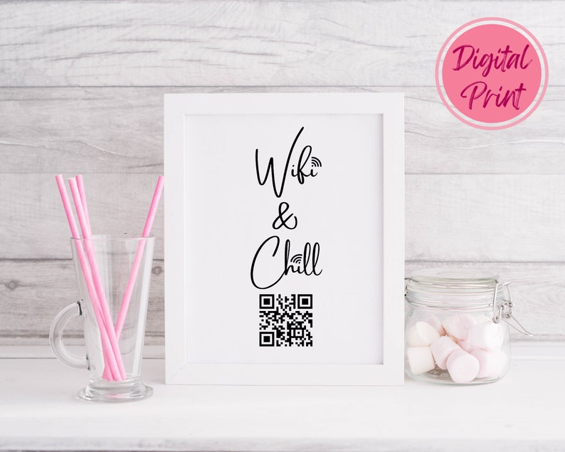 WIFI & Chill QR Code Digital Download Print Wall Art - Etsy