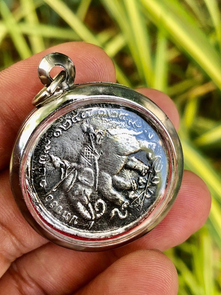 K386 King Rama 5 Pendant, Back prab Hor,genuine Stainless Steel Frame ...