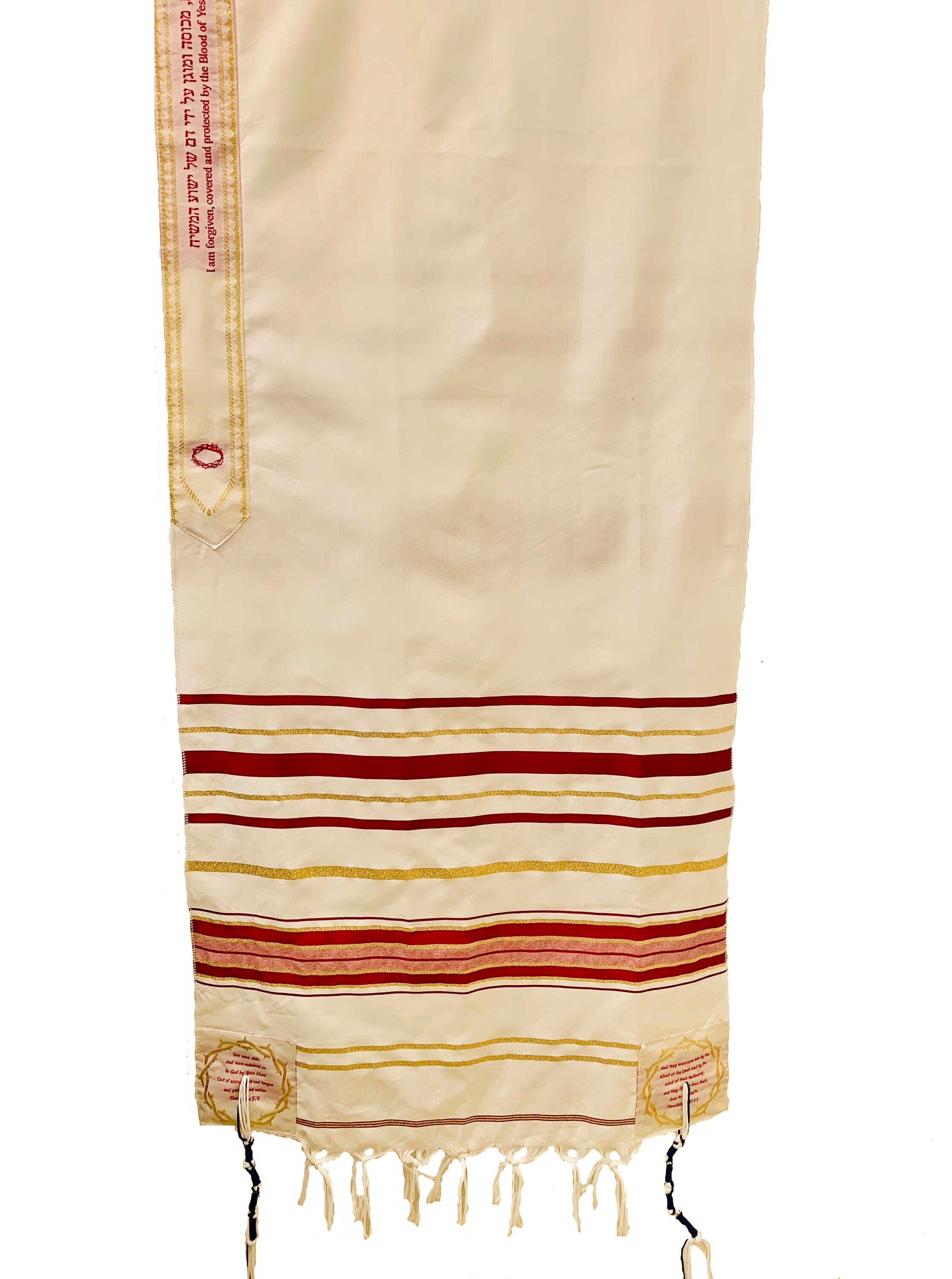 The Blood of Yeshua Jesus Messianic Christian Red Prayer Shawl | Etsy