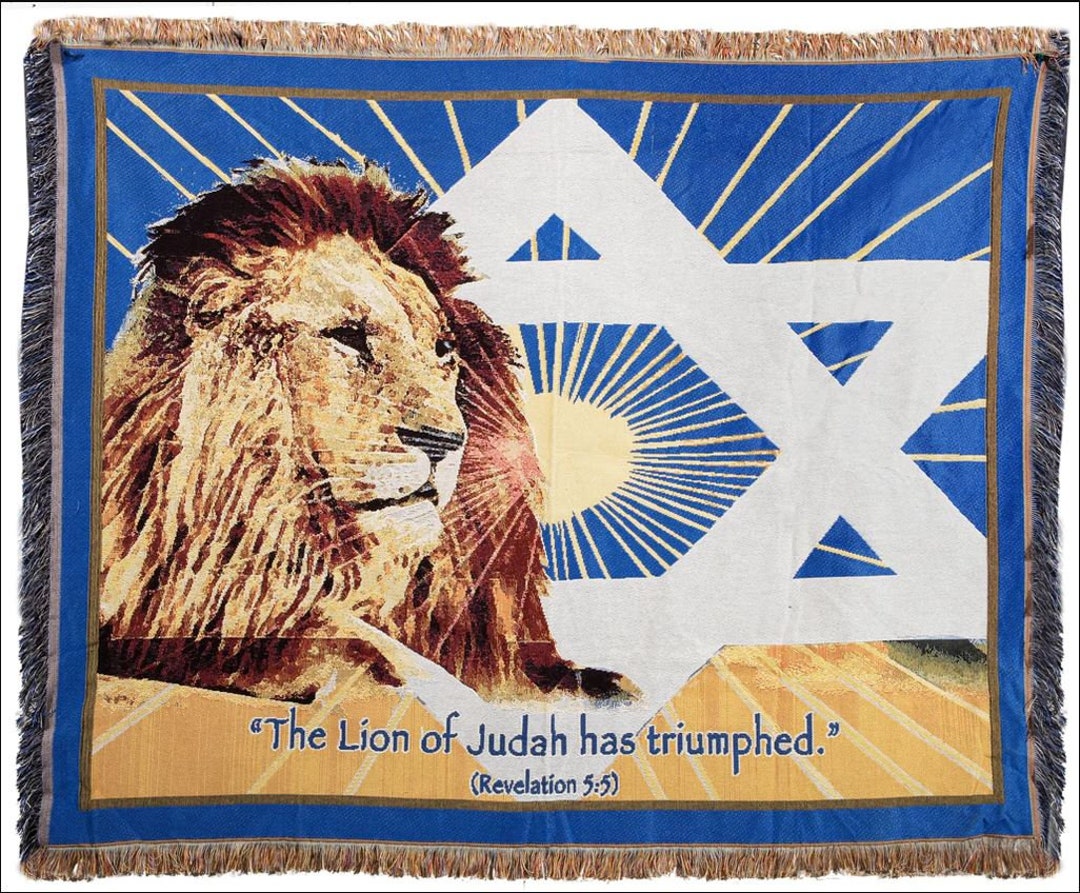 Lion of Judah Woven Tapestry Blanket 60 X 50 - Etsy
