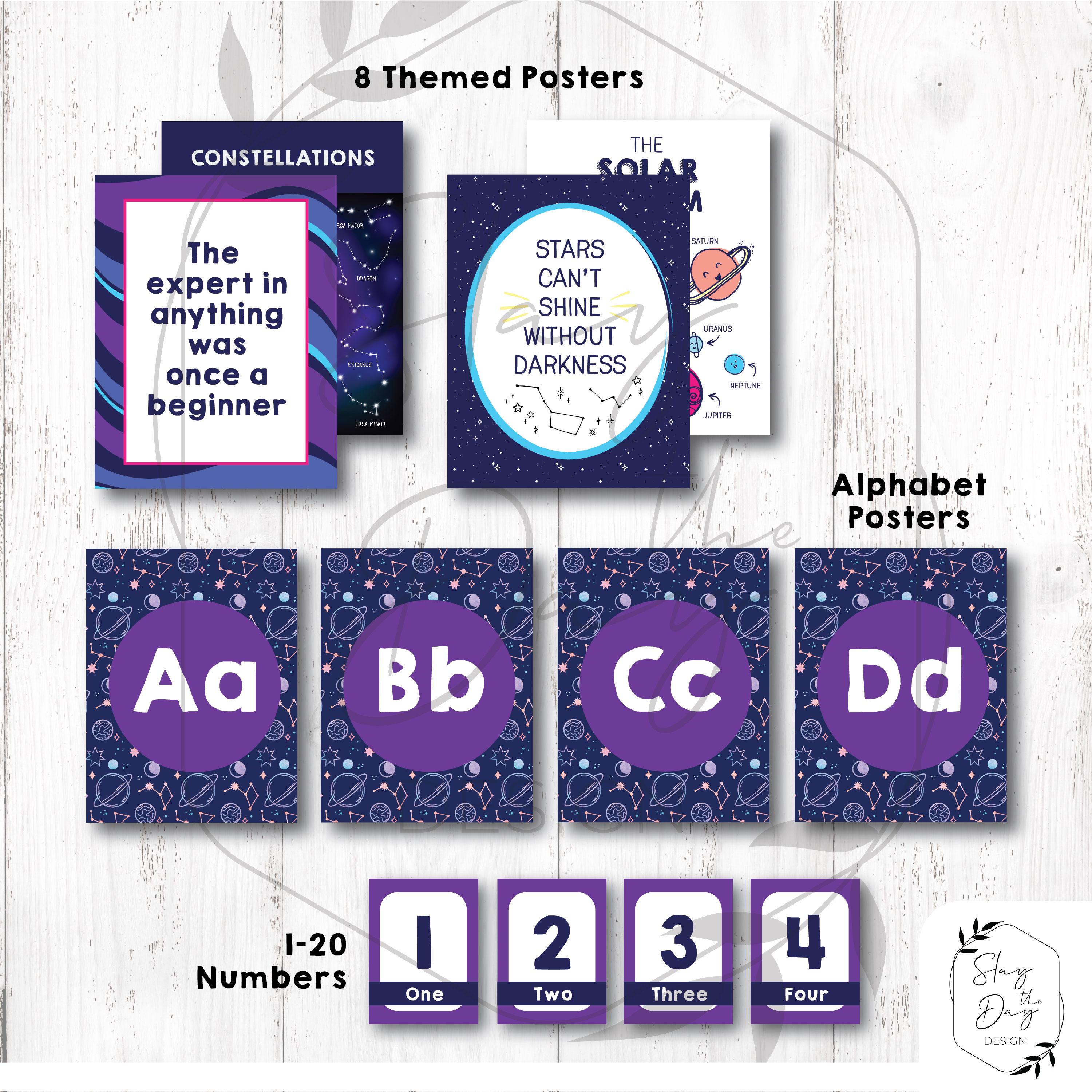 Cosmic Classroom Essentials: Printable Space-themed Decor Bundle for ...