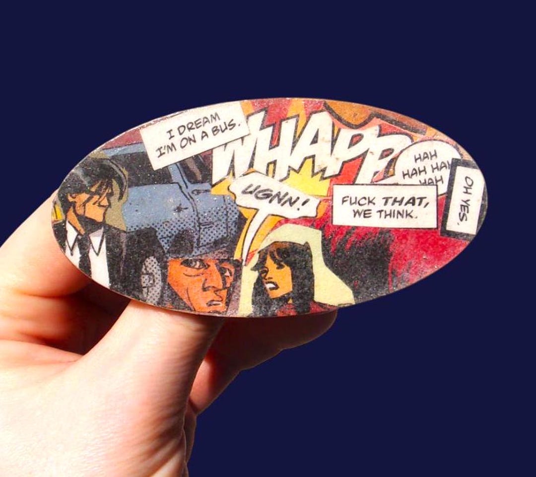 Comic Book Jewelry, Retro Comic Brooch, Pop Art Accessory, Fandom ...