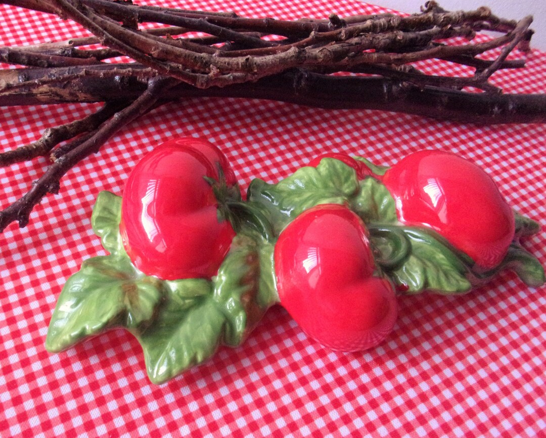 Tomatoes on Vine Red Tomato Pottery Wall Art Mediterranean Décor Rustic ...