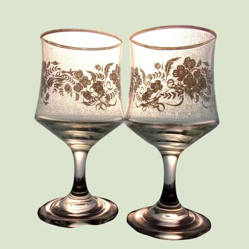 Gold Rimmed Wine Glasses - Etsy