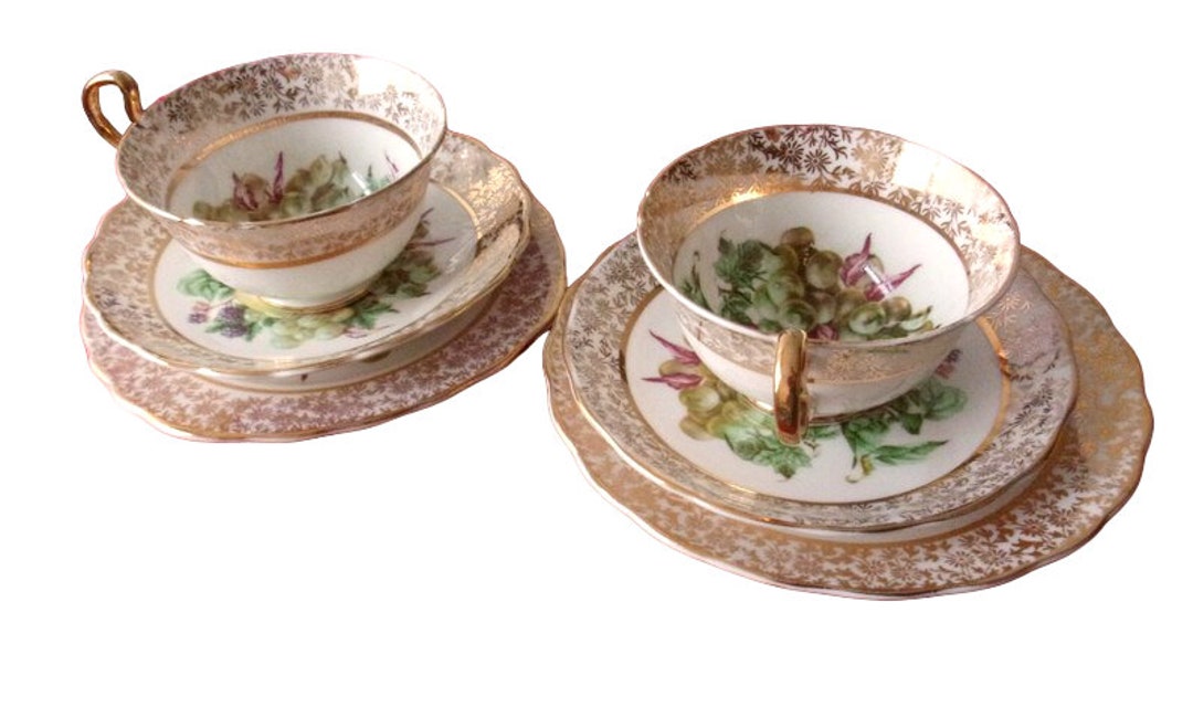 Aynsley China British Tea Set With Teacup Trio, Collectible Teacups ...
