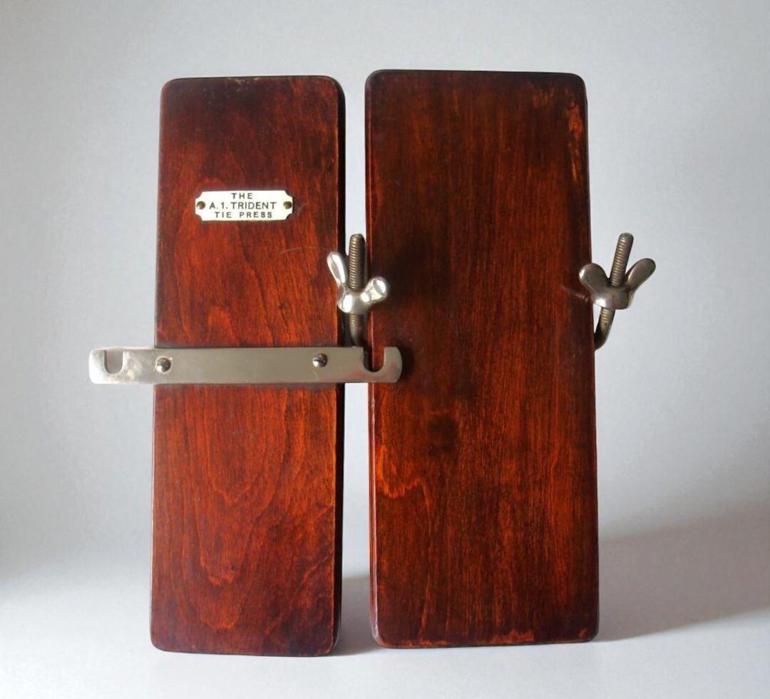 Vintage Tie Press: 1950s Midcentury Grooming Tool, Steel Wood ...