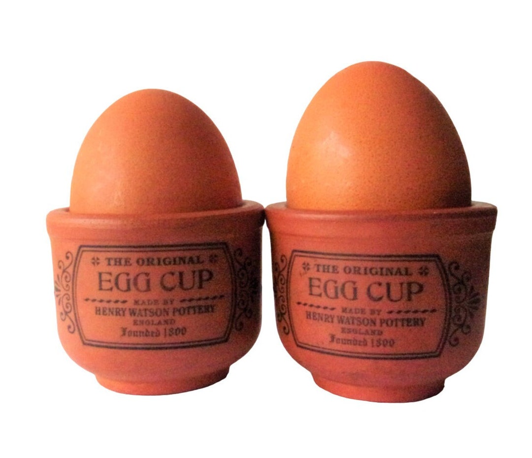 Vintage Terracotta Egg Cups Henry Watson Pottery 1980s England British ...