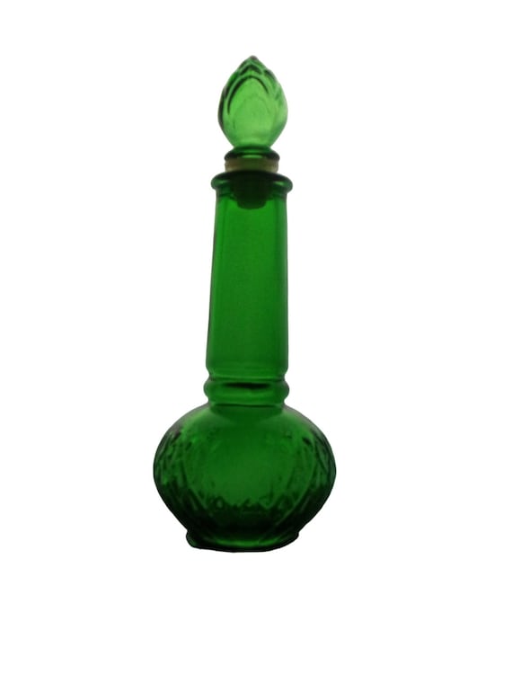 Vintage Avon Collectable Green Perfume Bottle w Stopp… - Gem