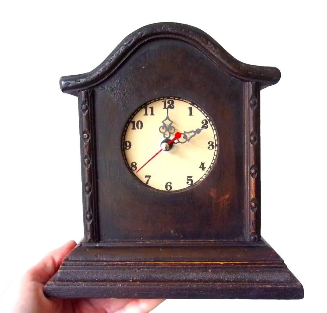 19th Century Antique Mantel Clock MCM Movement Unique Vintage Timepiece ...