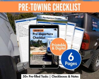 Caravan Pre-departure Checklist Printable Digital Caravan Towing ...