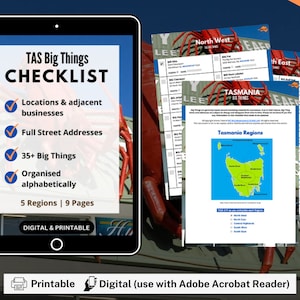 TAS Big Things Checklist Printable & Digital Tasmania Iconic Roadside ...