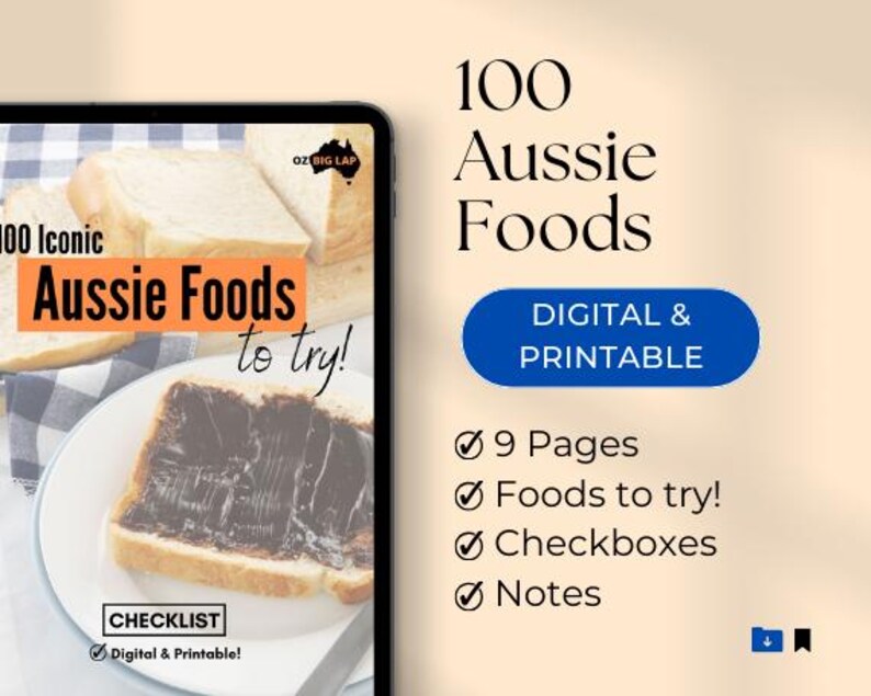 100 Iconic Aussie Foods Checklist Printable Digital Australia Day Games ...