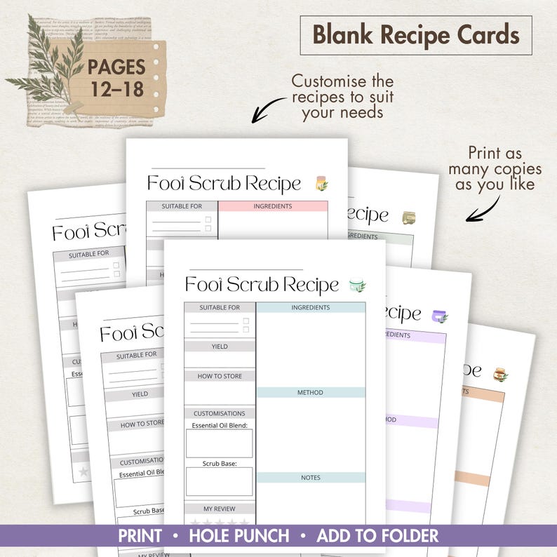 17 X DIY Foot Care Recipe Cards | Natural Foot Scrubs, Heel Balms ...