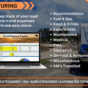 Travel Expense Tracker Spreadsheet Road Trip Australia Budget Big Lap ...