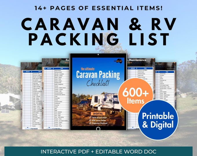 Caravan Pre-departure Checklist Printable Digital Caravan Towing ...