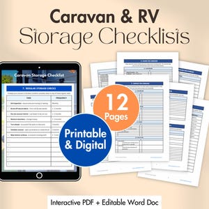 Caravan Storage Checklist Printable & Digital RV Storage List Motorhome ...