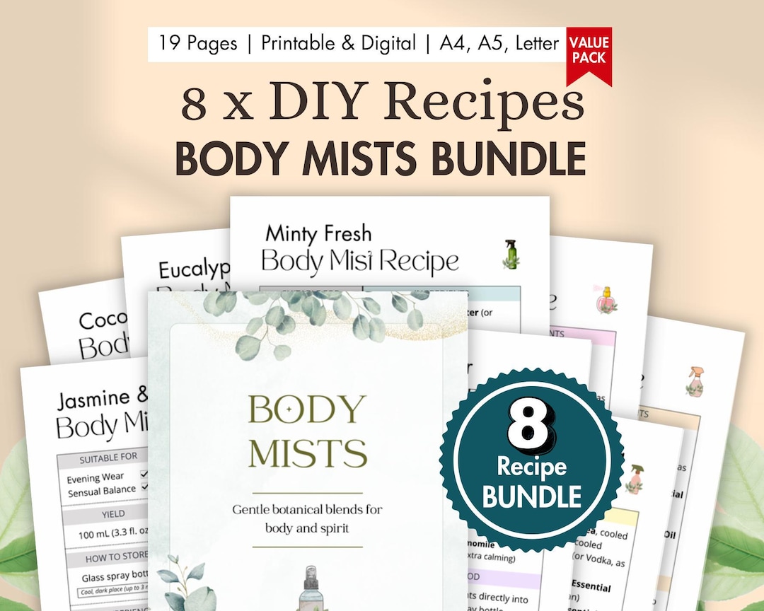 8 X DIY Body Mist Recipes | Natural Aromatherapy Body Spray Blends ...