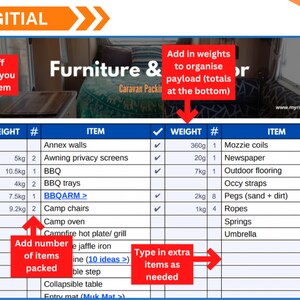 Caravan Packing List Printable Digital RV Checklist Motorhome Planner ...