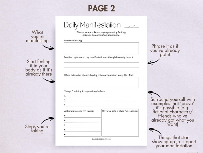 Manifestation Journal Printable Digital Daily Manifestation Journal 369 ...