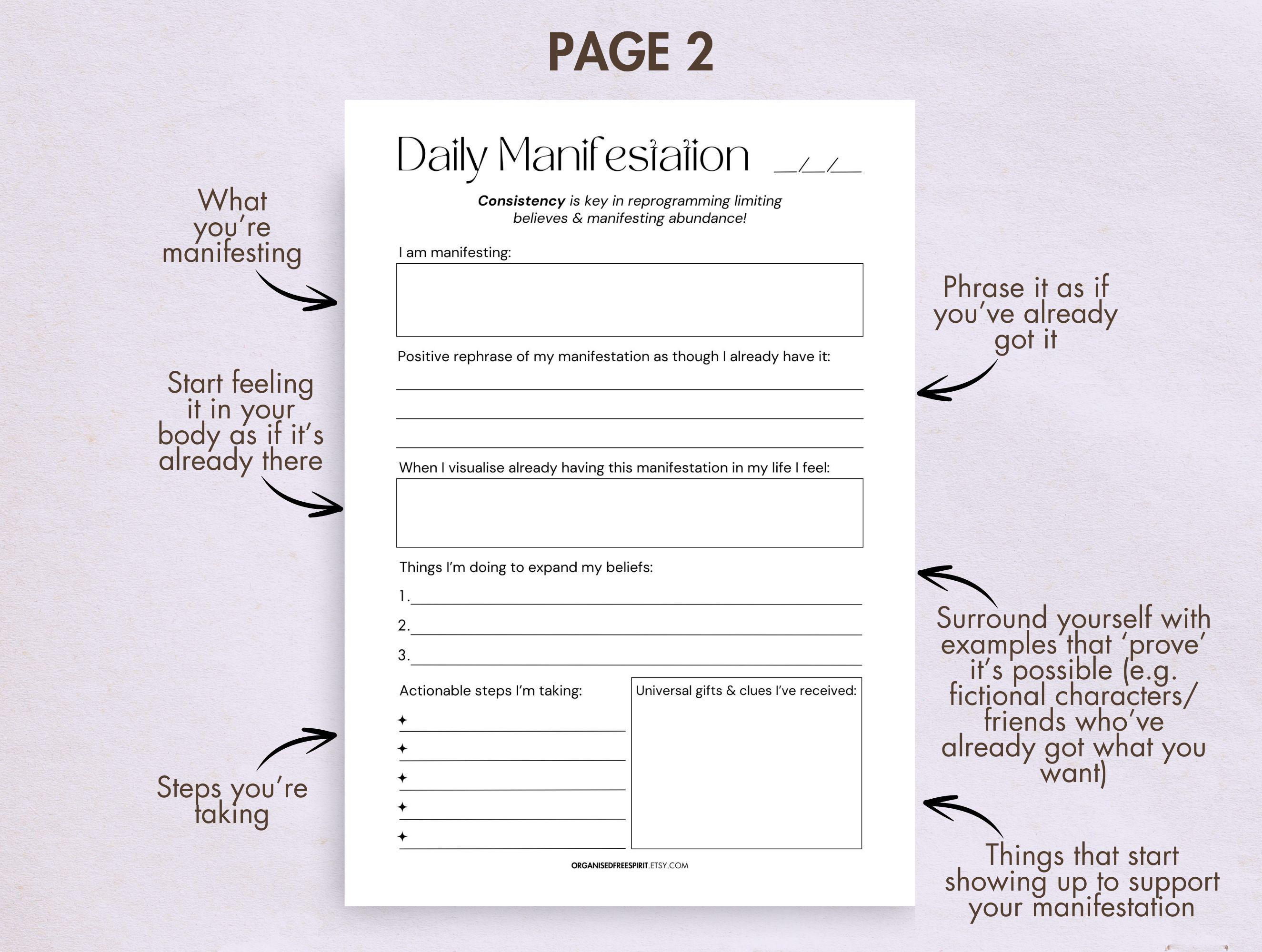 Manifestation Journal Printable Digital Daily Manifestation Journal 369 ...