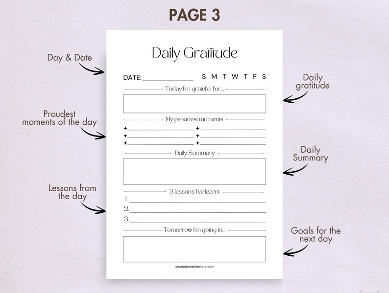 Daily Gratitude Journal Printable Digital Appreciation Pages Gratitude ...