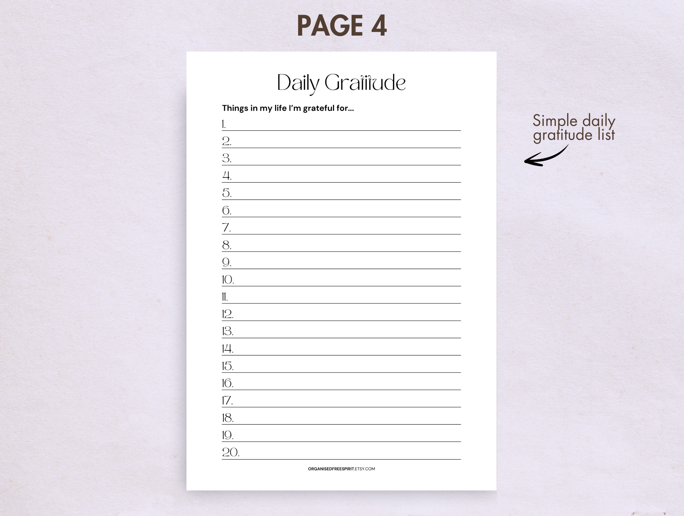 Daily Gratitude Journal Printable Digital Appreciation Pages Gratitude ...