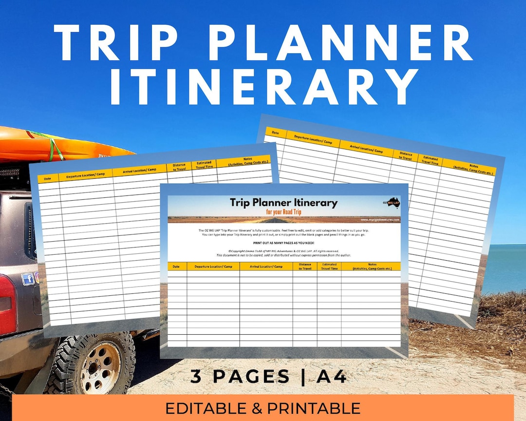 Printable Road Trip Planner Itinerary Travel Planning Road Trip ...