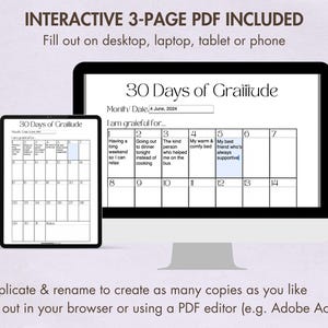 30 Days of Gratitude Journal Printable Digital Monthly Gratitude ...