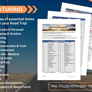 Road Trip Packing List Printable Travel Packing Checklist Camping ...