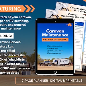 Caravan Maintenance & Service Log Printable Digital RV Maintenance ...