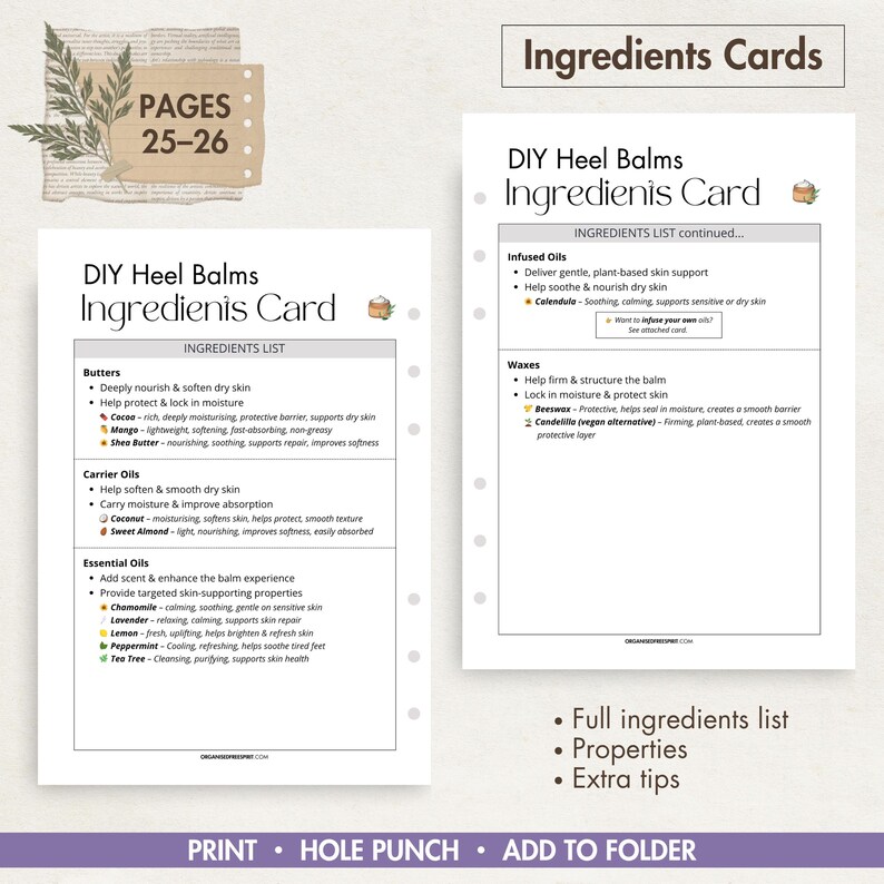 17 X DIY Foot Care Recipe Cards | Natural Foot Scrubs, Heel Balms ...