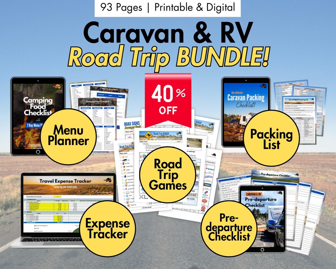 Caravan RV Road Trip Bundle RV Checklists Printable & Digital Caravan ...