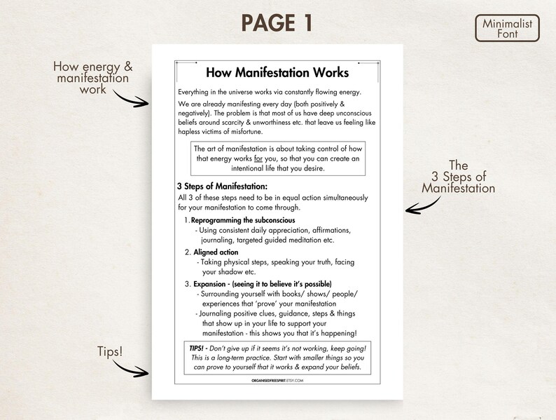 Manifestation Journal Printable Digital Daily Manifestation 369 Method ...