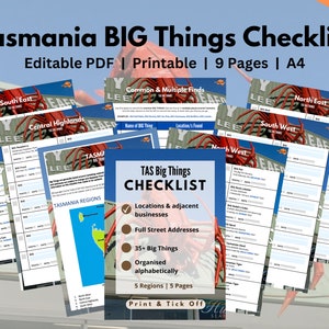 TAS Big Things Checklist Printable & Digital Tasmania Iconic Roadside ...