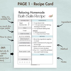 DIY Bath Salts Recipe Card Printable Digital Bath Salts Planner ...