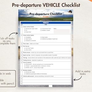 Caravan Pre-departure Checklist Printable Digital Caravan Towing ...