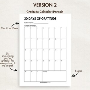 30 Days of Gratitude Journal, Printable Digital PDF, Monthly Gratitude ...