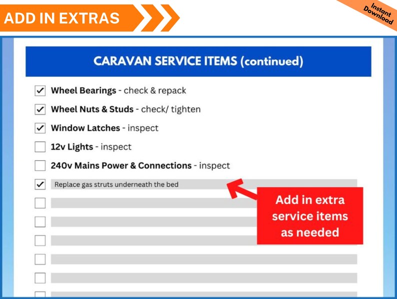 Caravan Maintenance & Service Log Printable Digital RV Maintenance ...