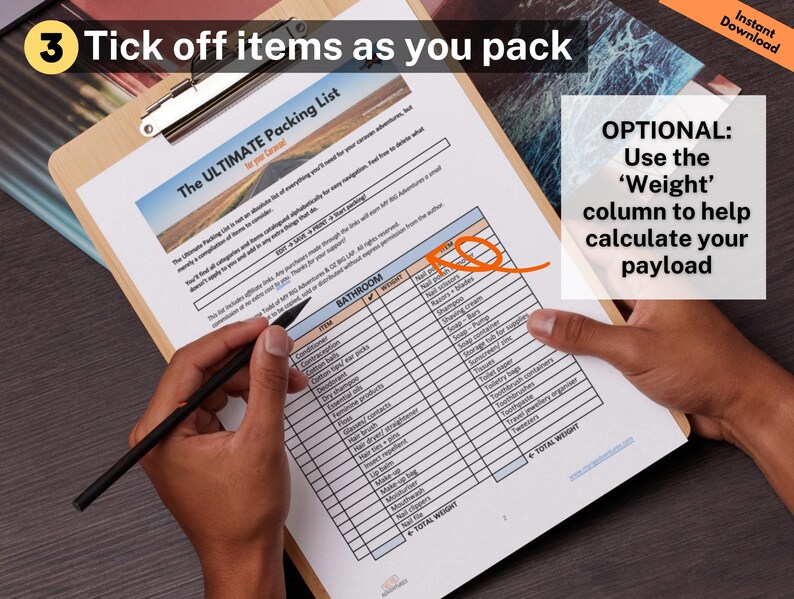 Caravan Packing Checklist Printable RV Planner Motorhome Packing List ...