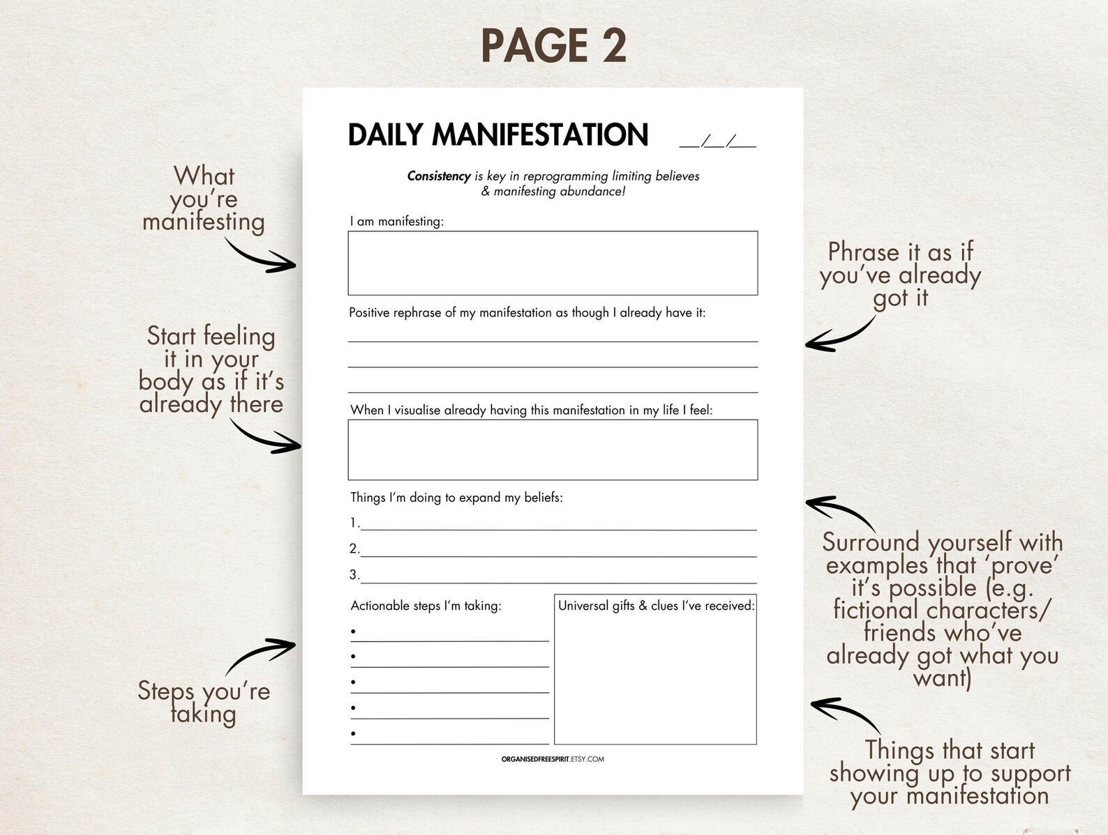 Manifestation Journal Printable Digital Daily Manifestation 369 Method ...
