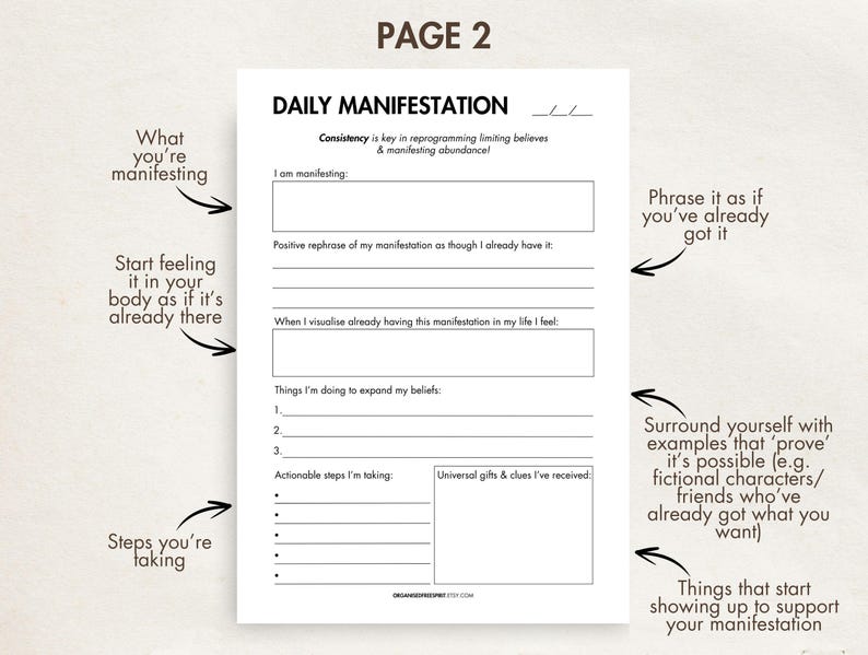Manifestation Journal Printable Digital Daily Manifestation 369 Method ...