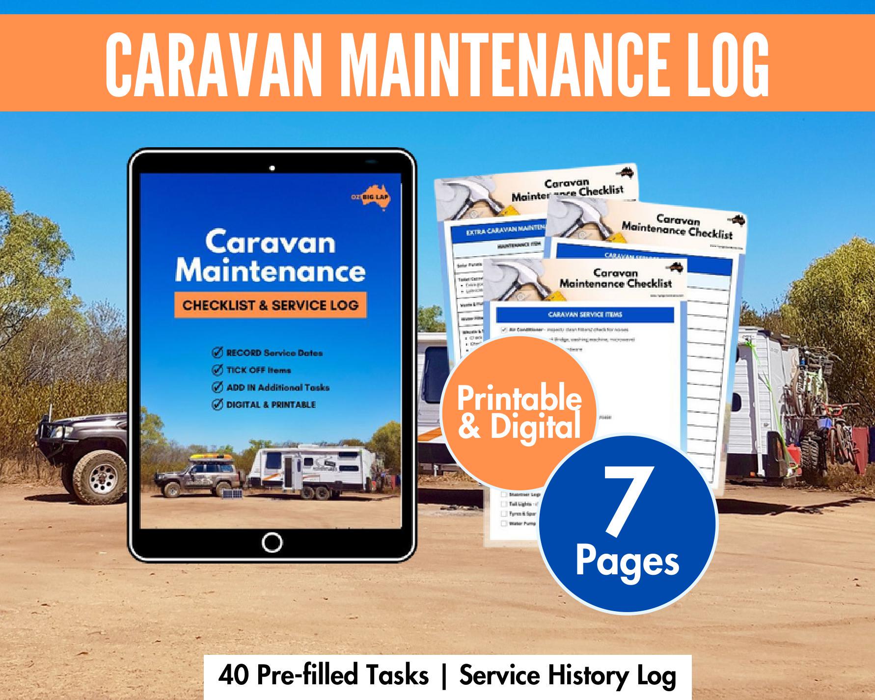 Caravan Maintenance & Service Log Printable Digital RV Maintenance ...