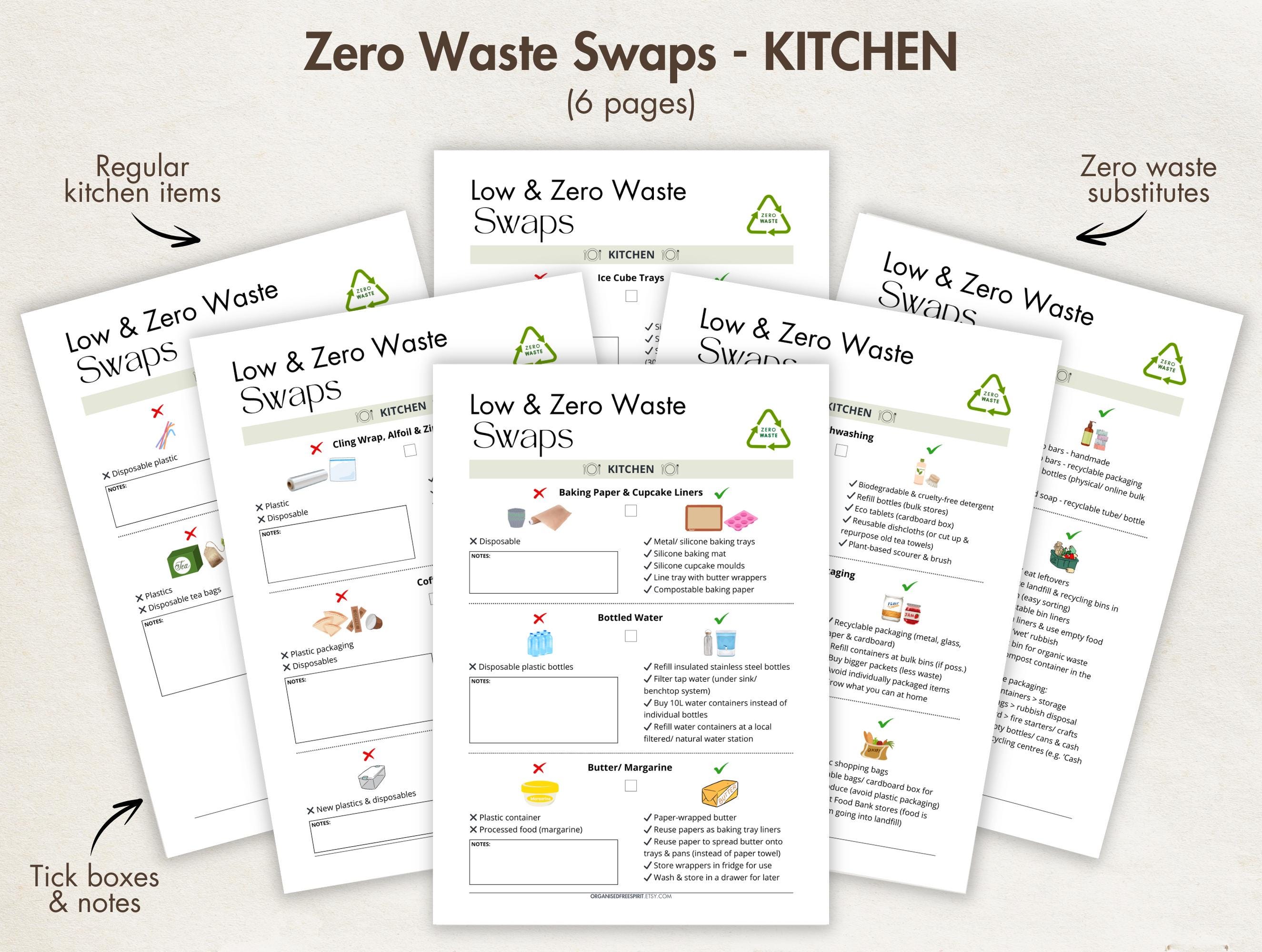 Zero Waste Swaps Checklist Printable BUNDLE Digital Sustainable Living ...