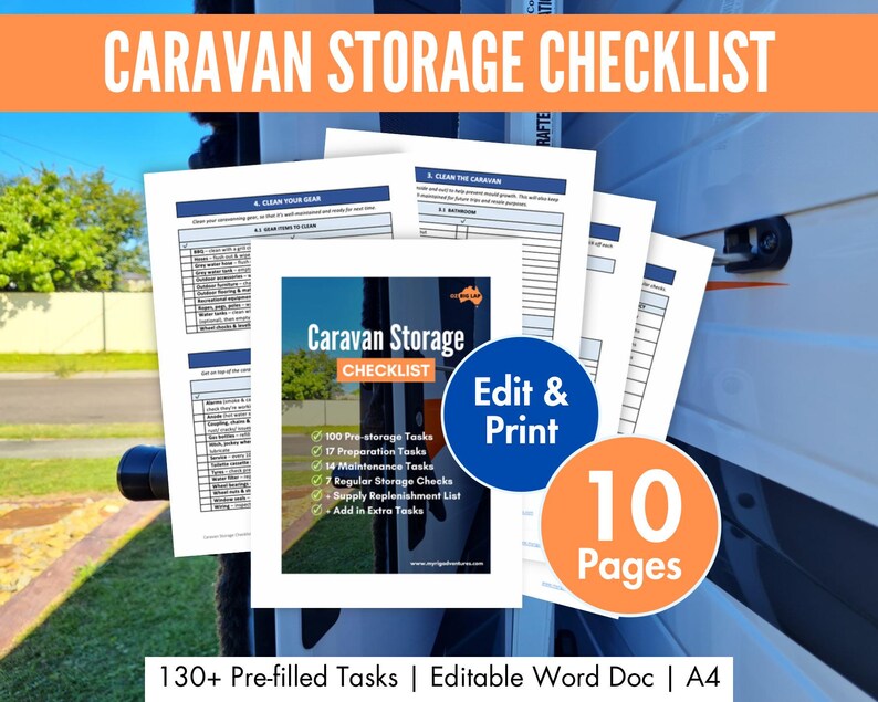 Caravan Storage Checklist Printable RV Storage List Motorhome ...