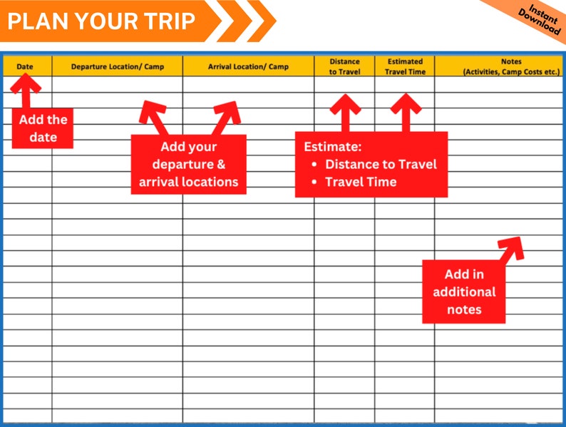 Travel Itinerary Planner Printable Road Trip Planning Travel Planner ...