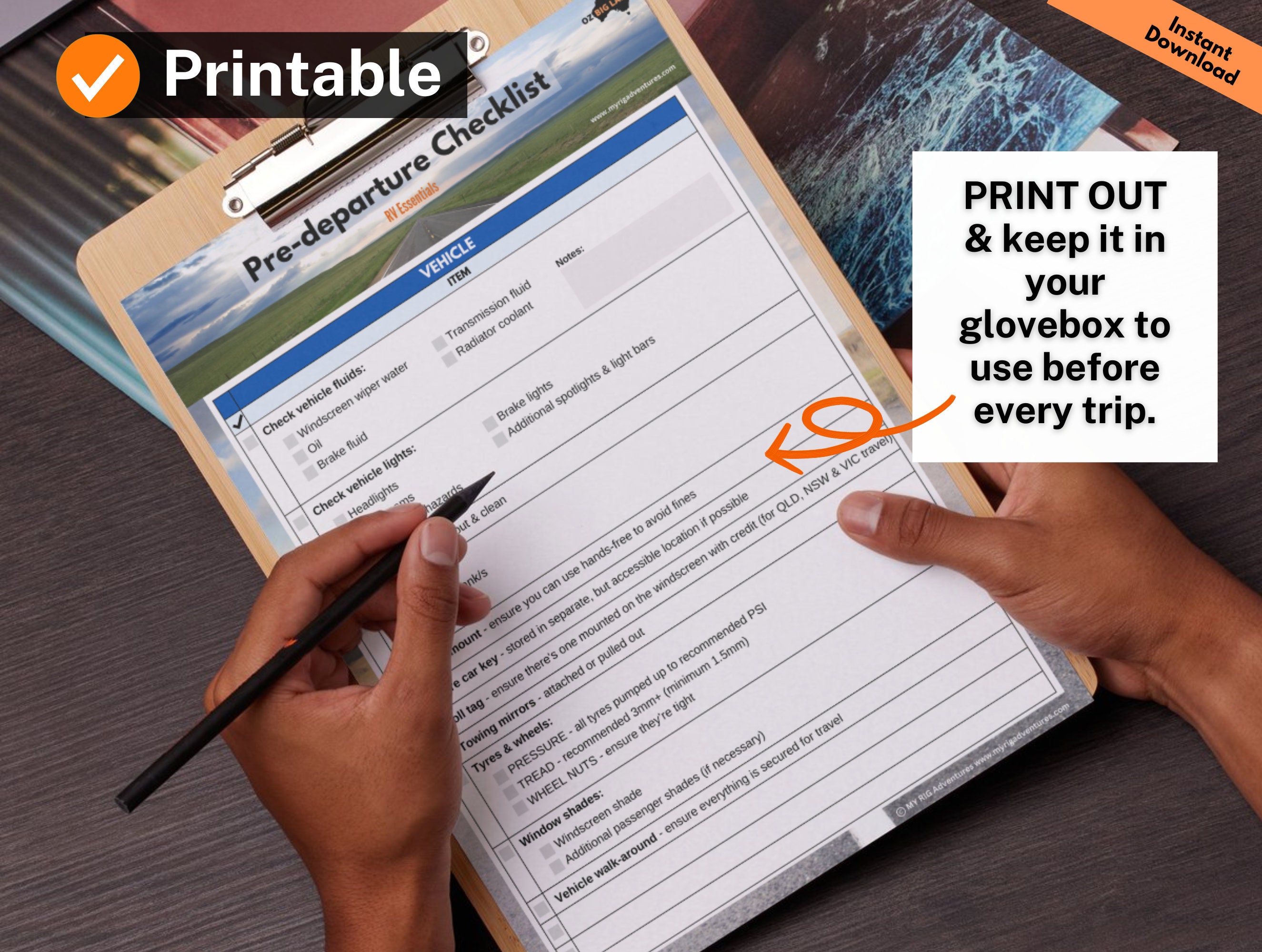 Caravan Pre-departure Checklist Printable Digital Caravan Towing ...