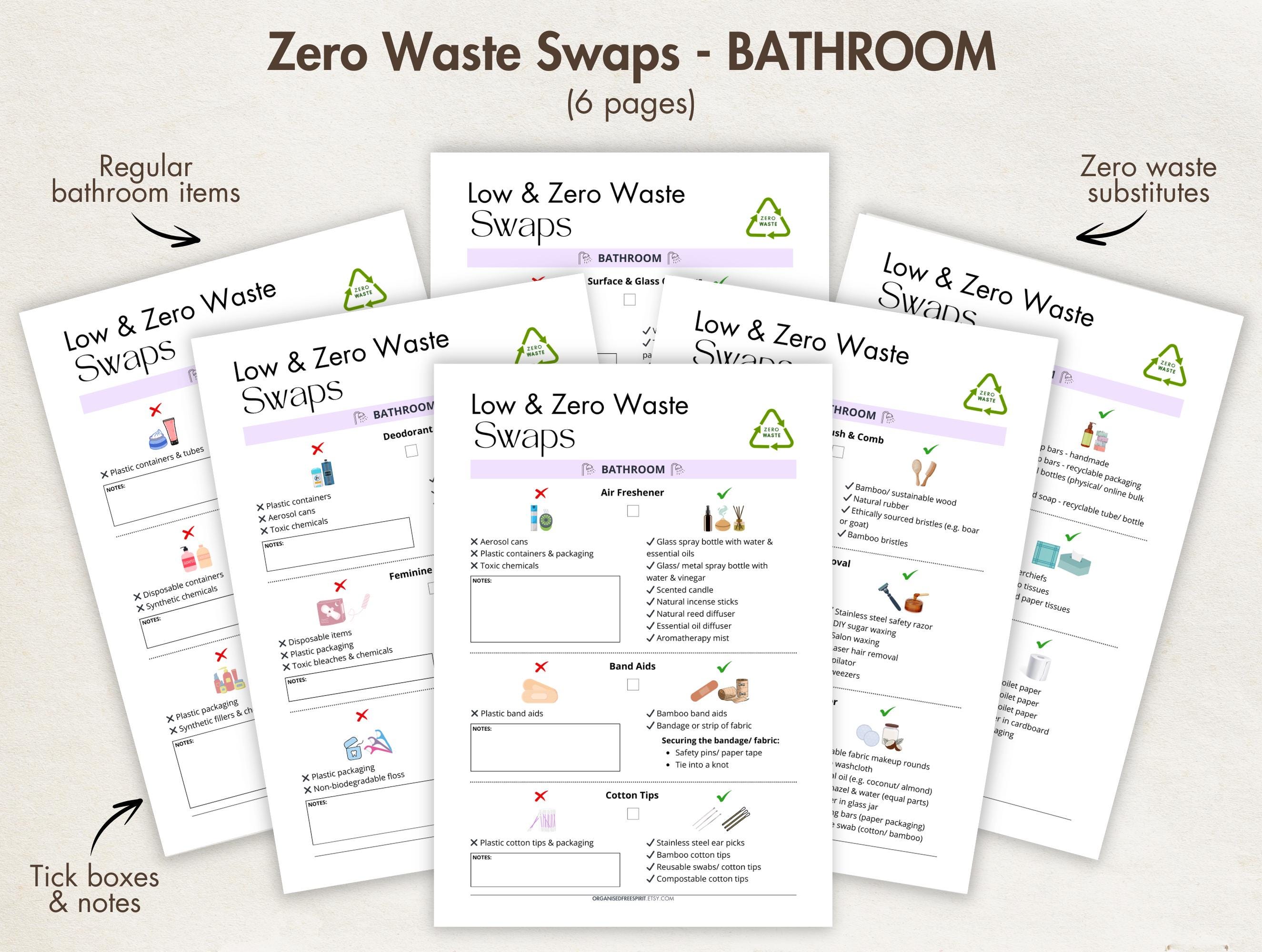 Zero Waste Swaps Checklist Printable BUNDLE Digital Sustainable Living ...